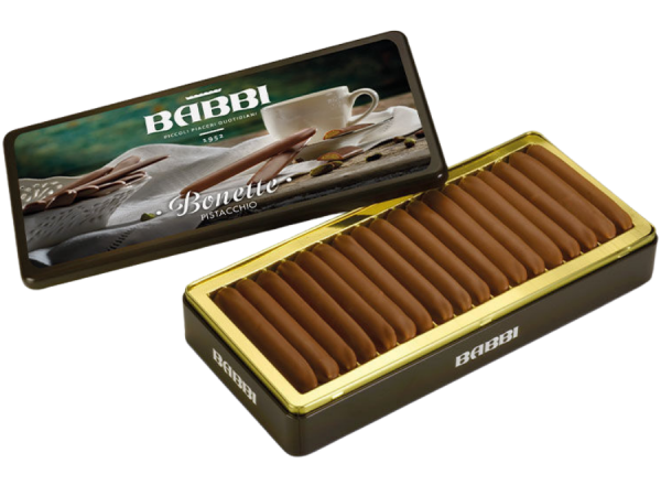 Bonette Pistacchio by Babbi in a stylish tin | Discover now!